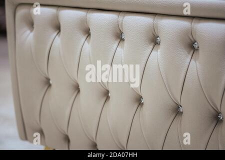 Closeup of cream colored leather furniture Stock Photo - Alamy