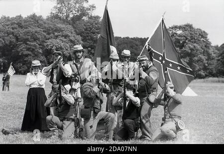 Men holding rifles at a US Civil War reenactment in New Jersey Stock ...