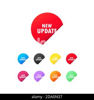 New update label or sticker on white background, vector illustration ...