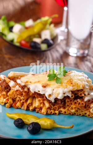 Pastitsio with Feta 2 Stock Photo - Alamy