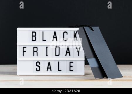 Black Friday sale. Label and lightbox on a dark background. Banner for ...