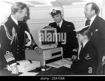 THE ROYAL NAVY GETS ITS FIRST COMPUTER WHICH IS HANDED OVER TO HMS ...