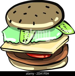 burger fast food tasty delicious snack lunch Stock Vector Image & Art ...
