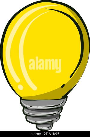Yellow lightbulb, illustration, vector on a white background Stock ...