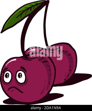 cherry cartoon design, Kawaii expression cute character funny and ...