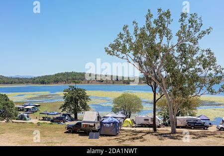 Kinchant Dam, Queensland, Australia - October 2019: Holidaymakers ...