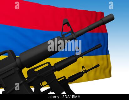Armenia Soldier. Soldier with flag Armenia, Armenia flag on a military ...
