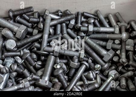 A bunch of hex head bolts, different sizes and diameters Stock Photo ...
