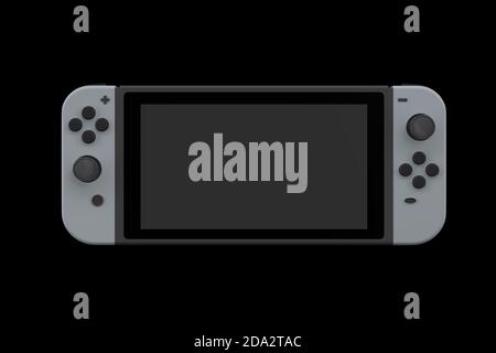 Realistic video game controllers attached to touch screen isolated on ...