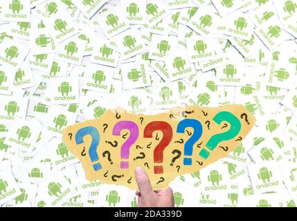 Android Question Mark, Social Media Background Stock Photo - Alamy