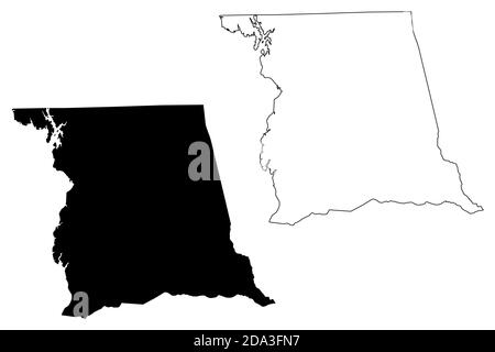 Montgomery County (North Carolina) outline map set Stock Vector Image ...