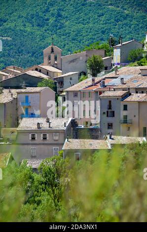 Village of Serres, Hautes-Alpes, Southeastern France seen through ...