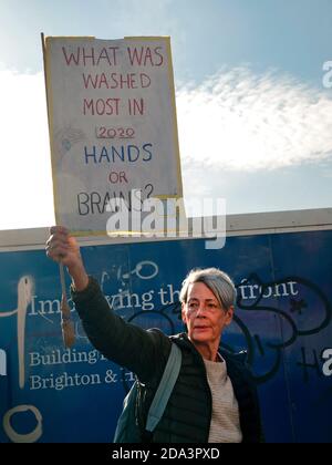 A protest against lockdown, held in Brighton Stock Photo - Alamy