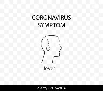 Covid-19 fever measurement flat color icons in round outlines on white ...