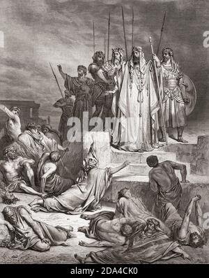 Old Testament. The Famine in Samaria. Bible engraving by Gustave Dore ...
