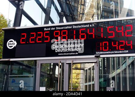 Debt clock,public counter, which displays the government debt , Berlin ...
