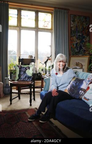 Author Jilly Cooper at her home, in the Cotswold village of Bisley ...
