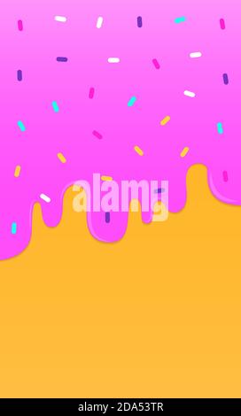 sweet melting icing cream with colorful sprinkles vector illustration ...