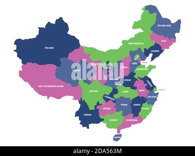 China provinces map with name labels vector. Perfect for business ...