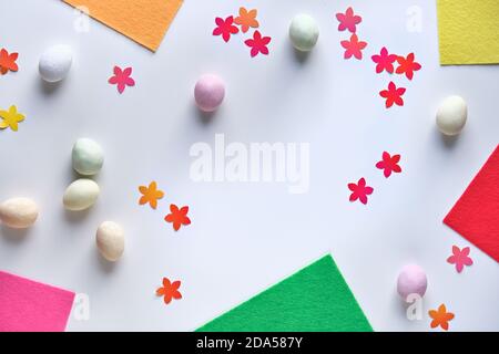 Easter sweets and decorations background, Sweet easter cake panettone ...