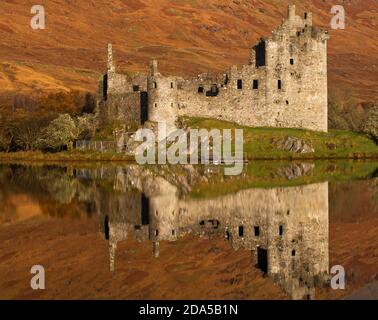 Kilchurn Castle, a ruined 15th-century structure on the banks of Loch ...