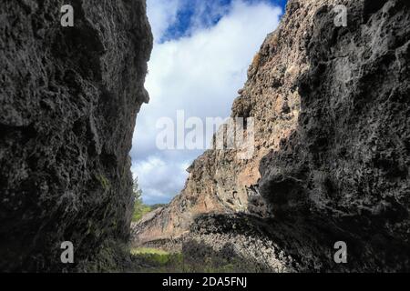 lava tube is natural conduit formed by flowing lava in Etna Park ...