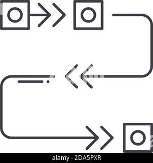 Agile software development methodology editable stroke outline icons ...