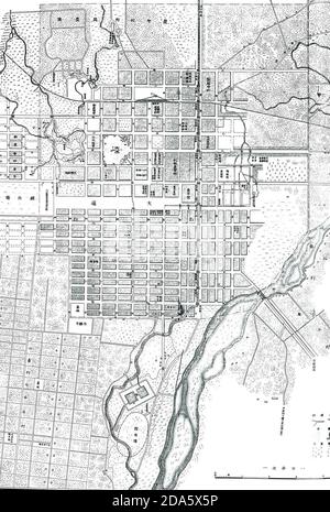 Sapporo city map in 1891 Stock Photo - Alamy