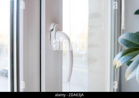 The handle of the plastic window is broken. The crack and the mechanism ...