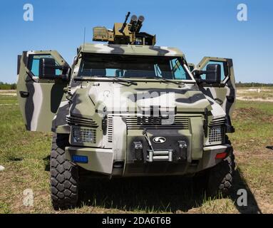 CHERNIHIV REG, UKRAINE - May. 11, 2015: The latest weapons, armored ...