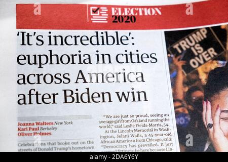 British newspaper's reaction to the US presidential election. With ...