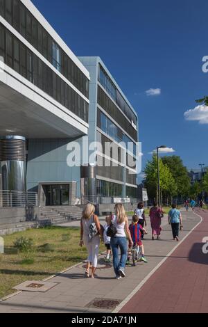 Cologne, Germany, Microsoft Office buildings on the bank of the Rhine ...