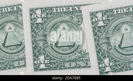 Eye of Providence on the reverse side of the United States one-dollar ...