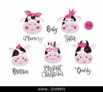 Vector design of cow and face icon. Collection of cow and cheese stock ...