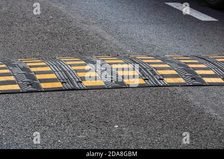 Speed bumps on residential road in Haringey, London, England, UK Stock ...