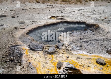 Ear Spring in the Upper Geyser Basin is named for its shape. It often ...