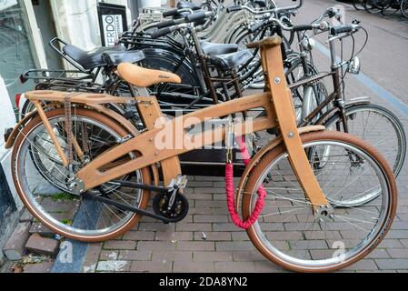 Bough Bike Netherlands Amsterdam Wooden bicycle Stock Photo - Alamy