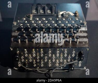 Keyboard of a Nazi German Enigma cipher machine used during World War ...