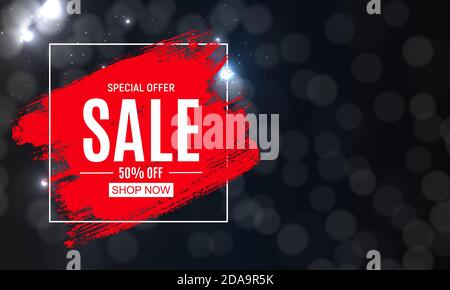 Abstract Designs Sale Banner Template with Balloons. Illustration Stock ...