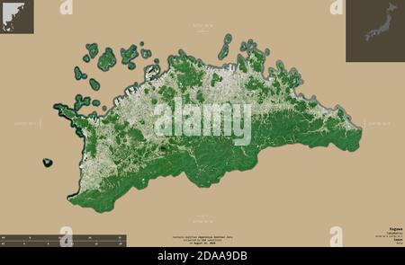 Kagawa, prefecture of Japan. High resolution satellite map Stock Photo ...