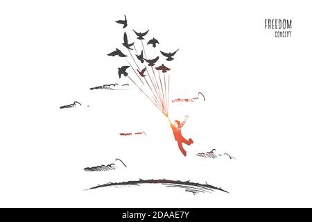 Freedom concept. Hand drawn isolated vector Stock Vector Image & Art ...