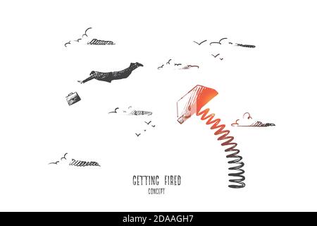 Getting fired concept. Hand drawn isolated vector Stock Vector Image ...