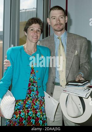 Anthony Andrews Actor with his wife Georgina at the airport June 1981 ...