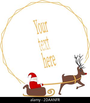 Awesome winter Merry Christmas card with night house in forest. Stylish ...