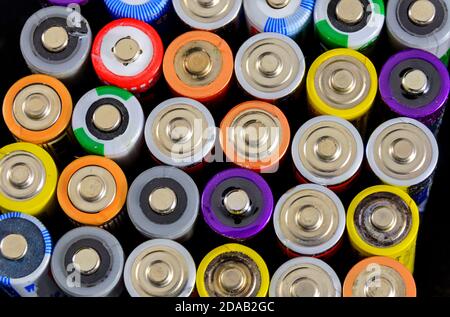 batteries, positive poles Stock Photo - Alamy