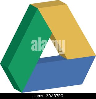 google drive logo icon over white background, silhouette style, vector ...