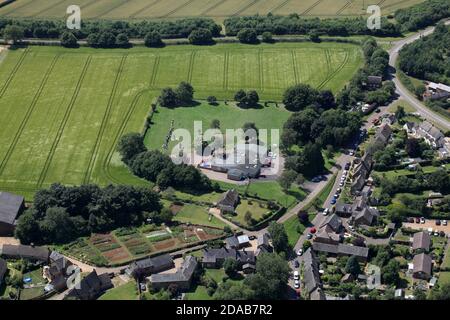 aerial view of Wroxton Primary School on a lovely sunny Sports Day ...