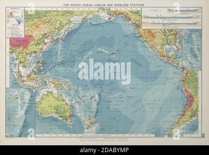 Pacific Ocean. Cables & Wireless Stations. Shipping lines companies ...