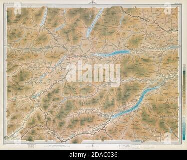 SCOTLAND: Loch Tay & Glen Lyon. Killin., 1887 antique map Stock Photo ...