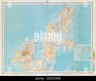 SHETLAND ISLANDS NORTH. Sullom Voe Yell Unst Out Skerries. LARGE, 1912 ...